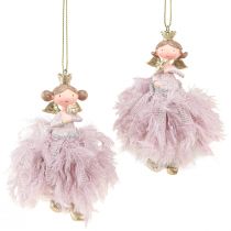 Floristik24.ch Christbaumschmuck Engel Deko Prinzessin Rosa 11cm 4St