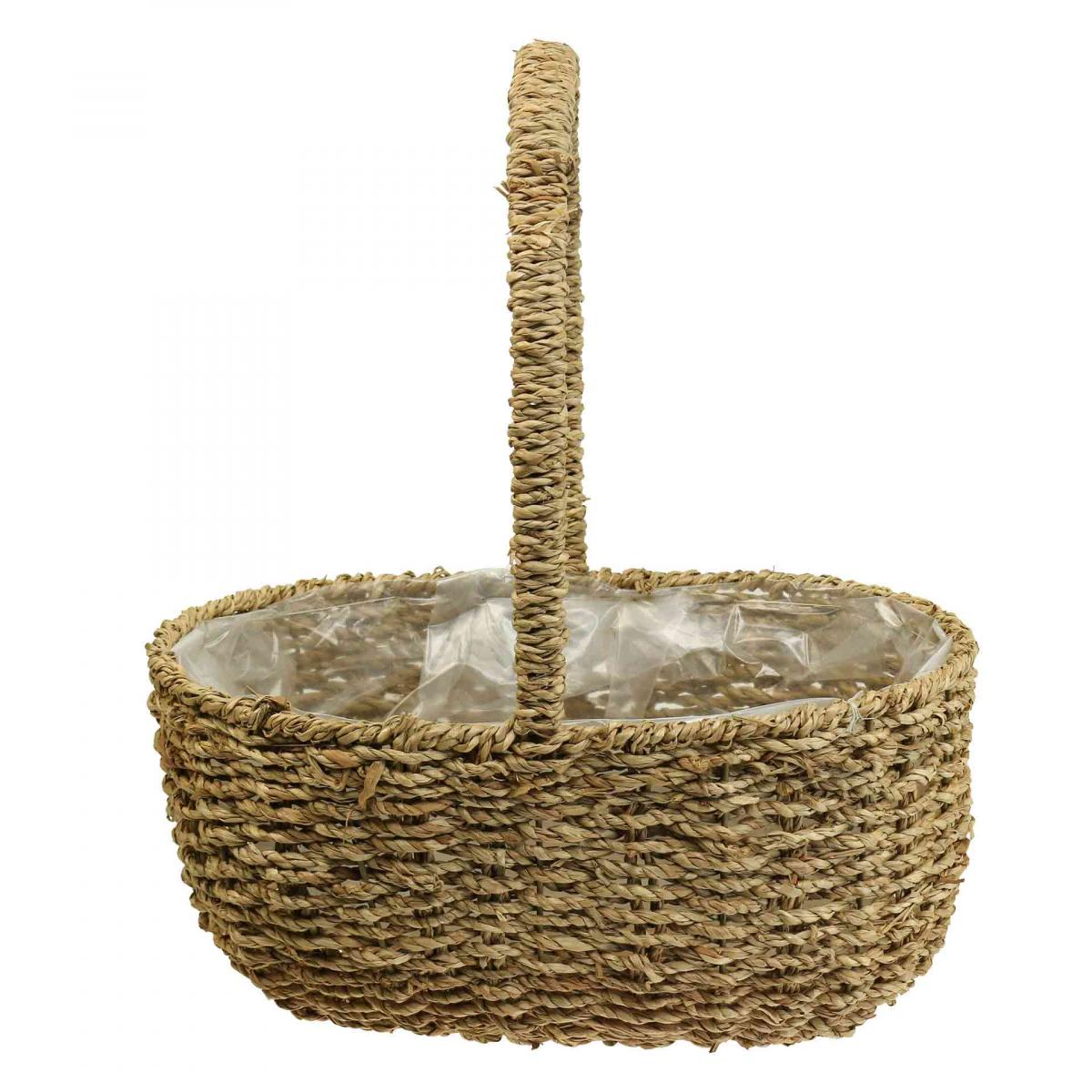 Floristik24.ch Deko Korb mit Henkel Pflanzkorb Blumenkorb 23×31×37cm-09054
