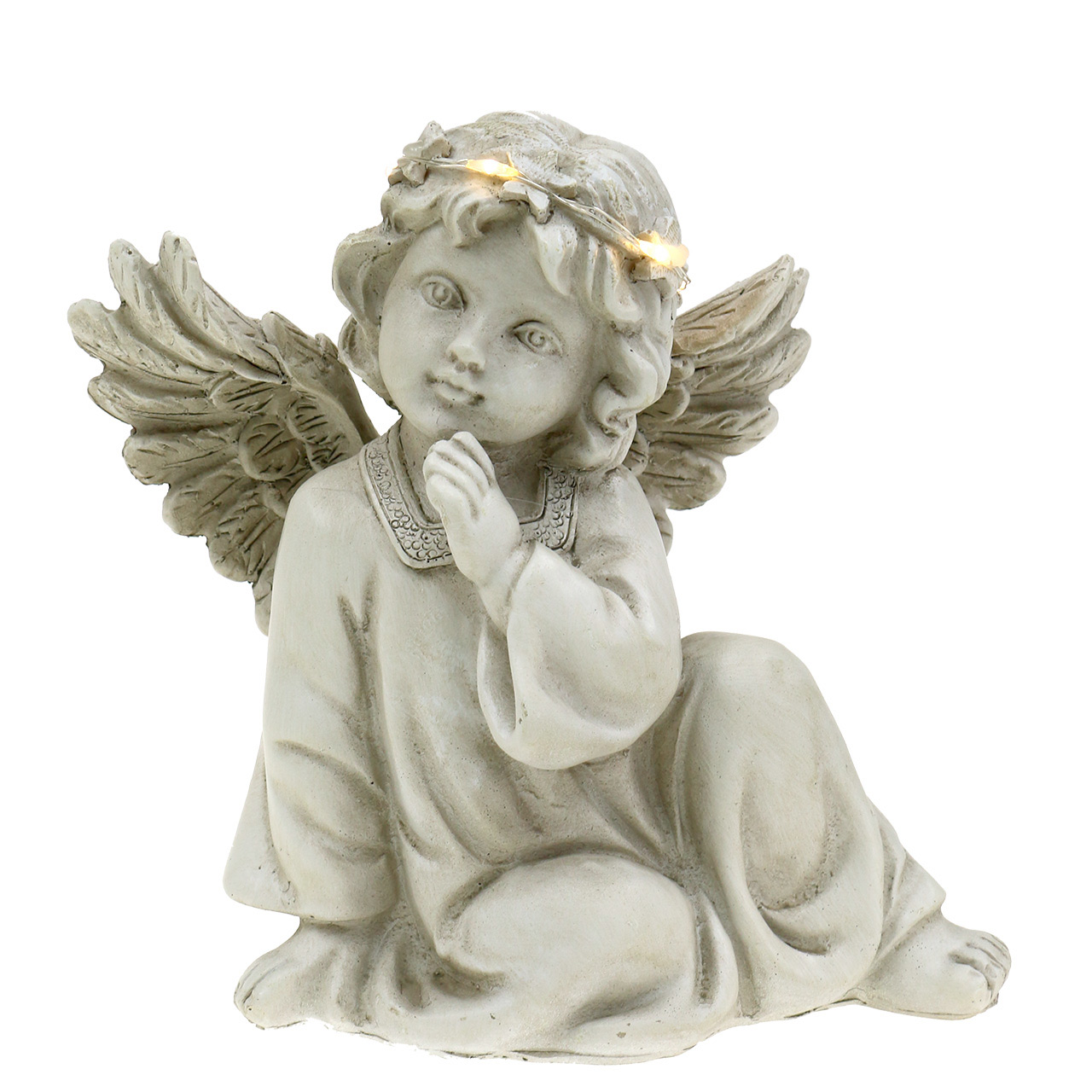 Floristik24.ch Deko Engel sitzend mit LED-Licht 14cm x 8,5cm-65598