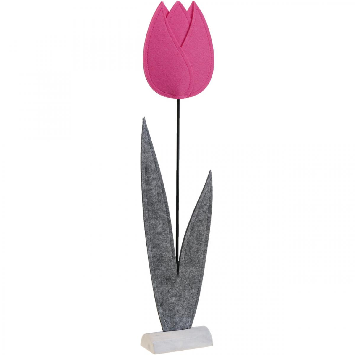 Floristik24.ch Filzblume Filz Deko Blume Tulpe Pink Tischdeko H68cm-07305