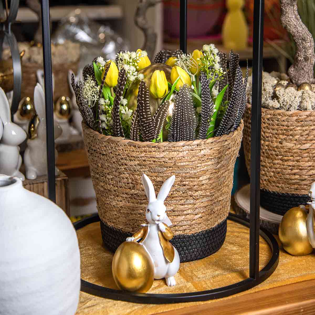 Floristik24.ch Pflanzkorb Übertopf Seegras Korb Deko Natur Ø26cm H23cm