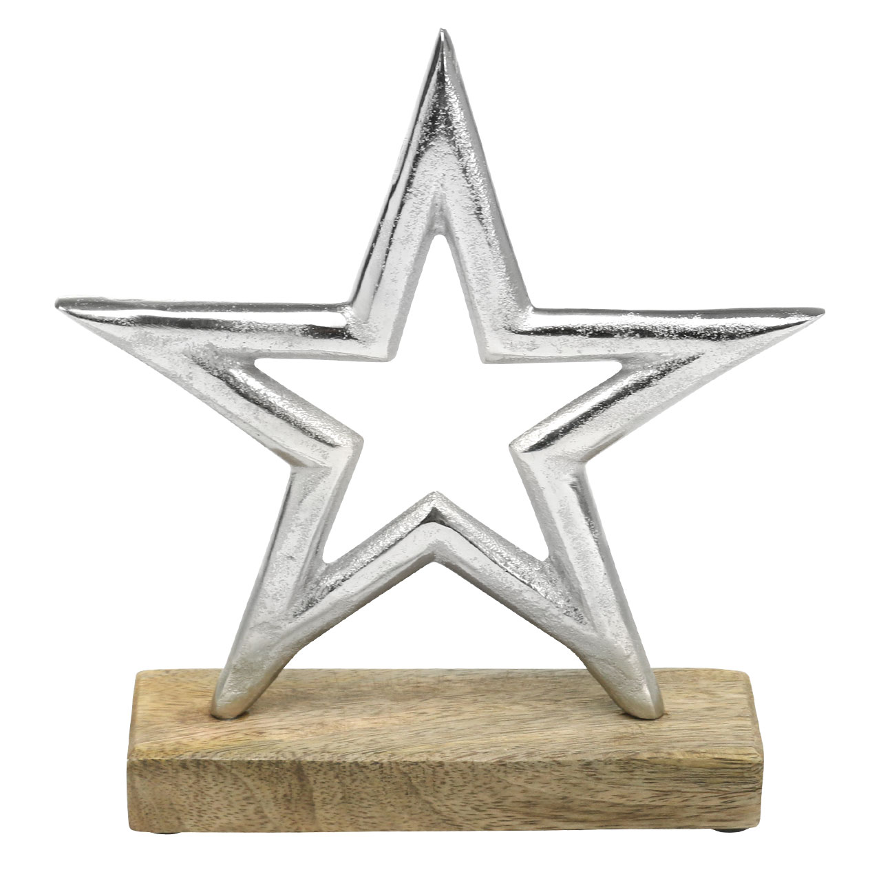 Floristik24.ch Stern zum Aufstellen Mango, Metall Silbern 21×16,5cm