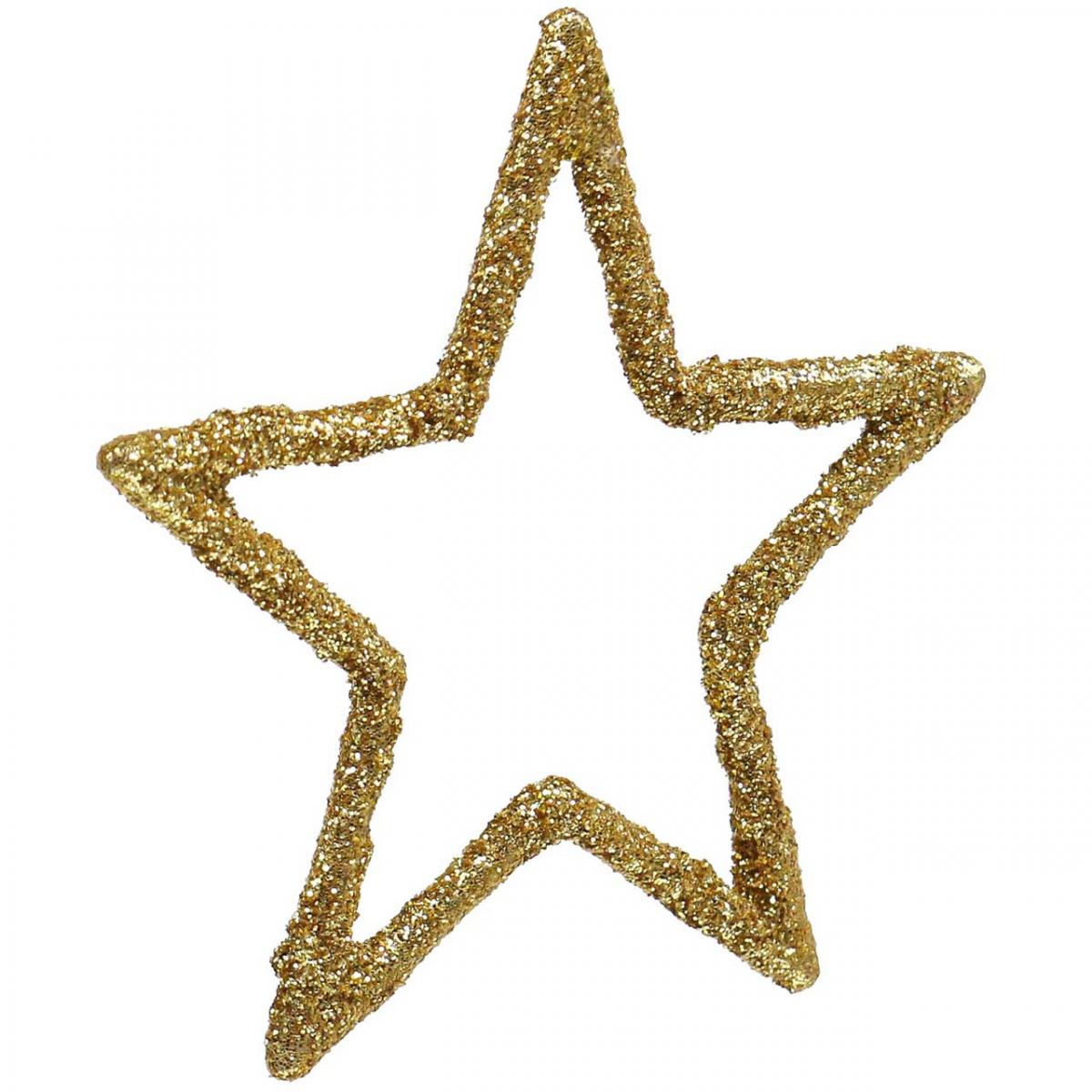 Floristik24.ch Streudeko Weihnachten Sterne Golden Glitter Ø4cm 120St-06672