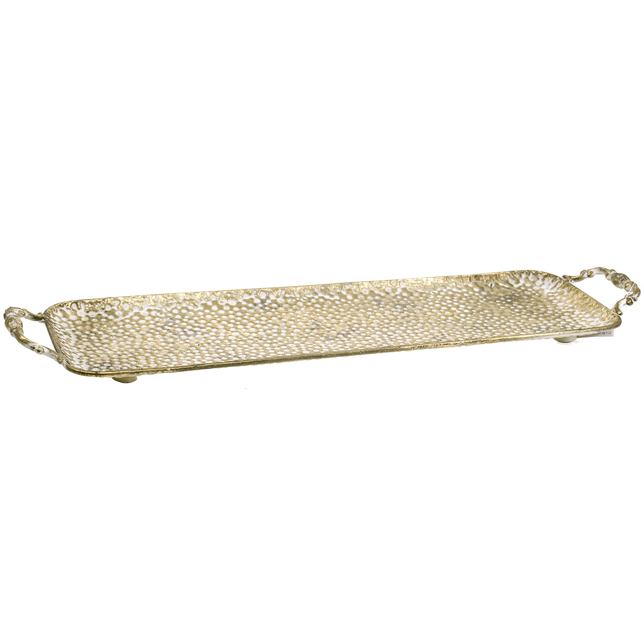 Floristik24.ch Deko Tablett mit Griffen Antik Gold 53cm x 18cm-530831 ...