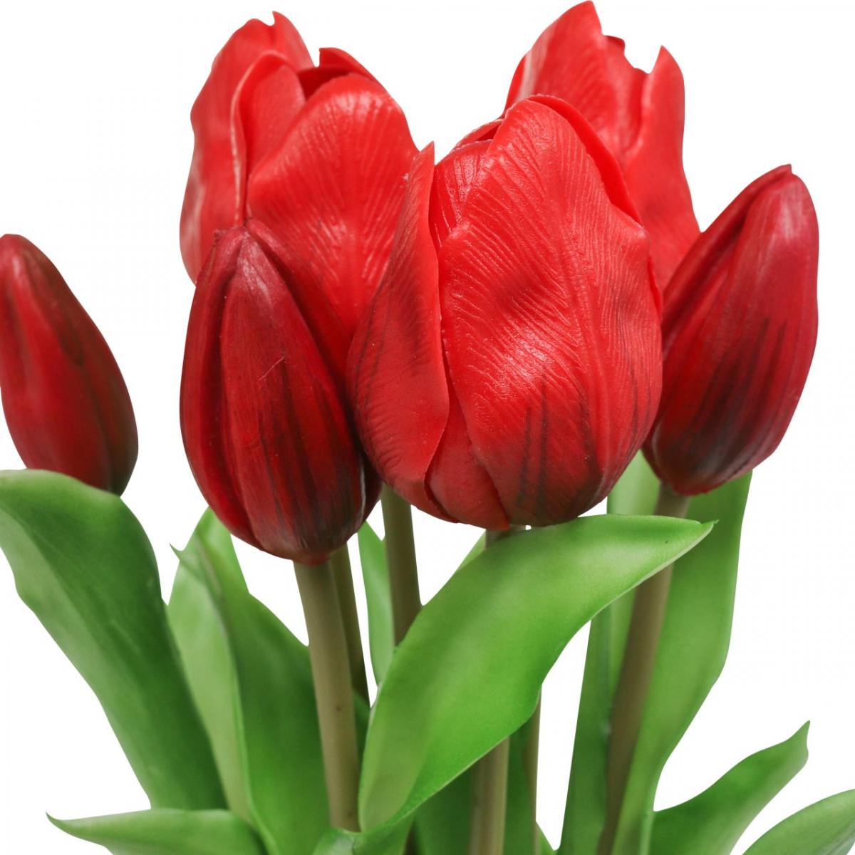 Floristik24.ch Tulpe Rot Kunstblume Tulpendeko Real Touch 38cm Bund à ...