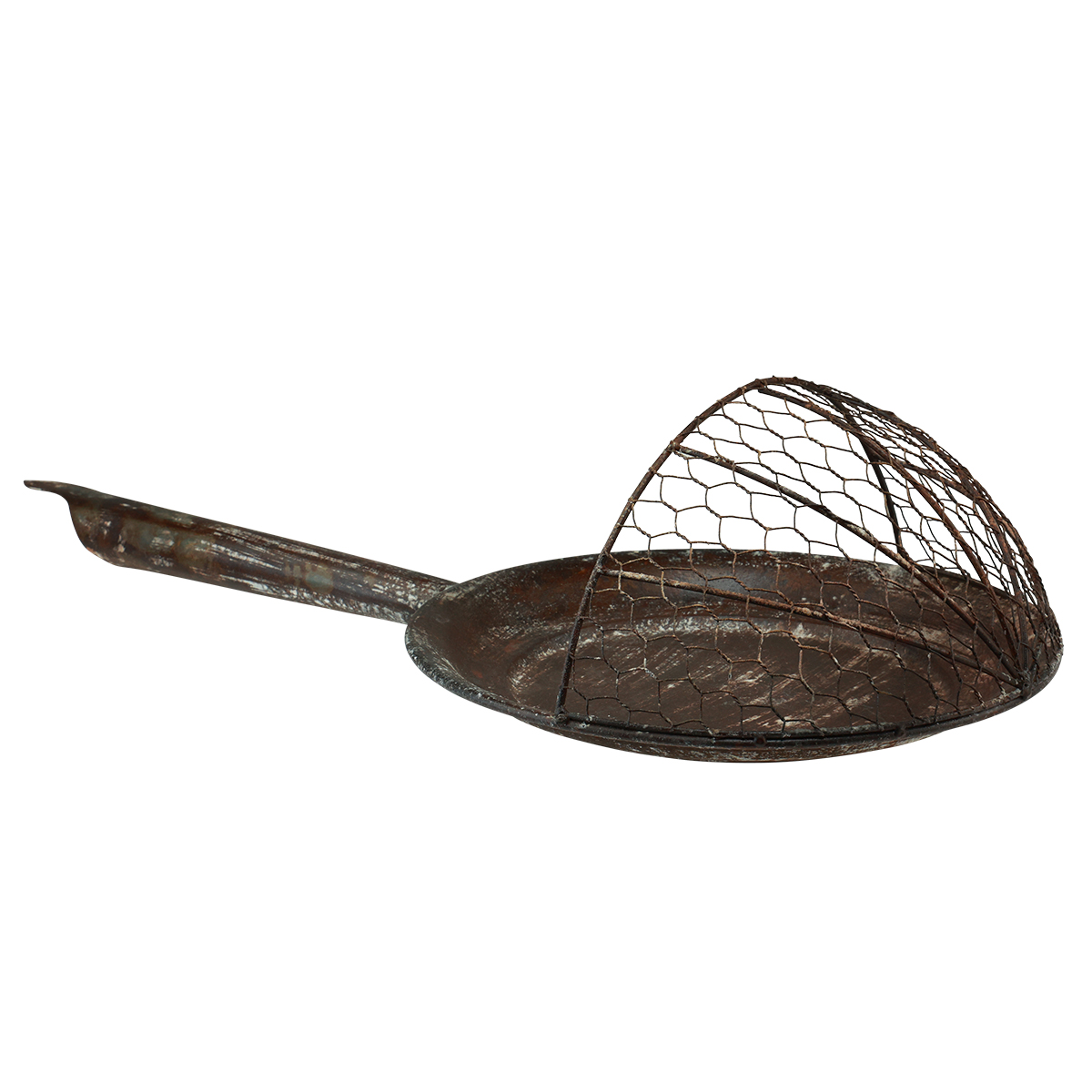 Floristik24.ch Wanddeko Metall Deko Korb Rost Deko Pfanne Braun H58cm